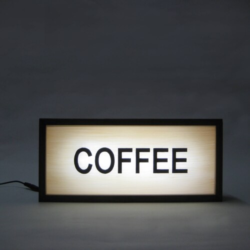 Lighted Coffee Sign Handcrafted Wooden Light Box Sign for - Etsy