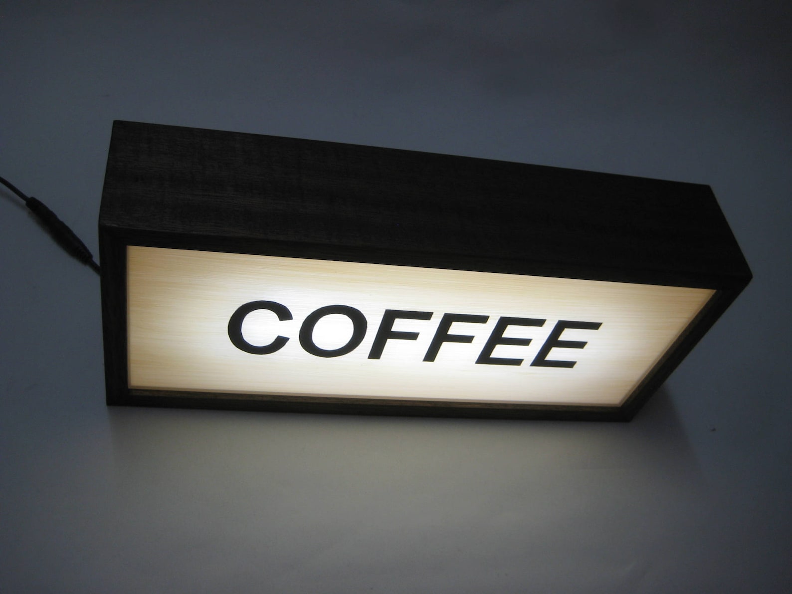 Lighted Coffee Sign, Handcrafted Wooden Light Box Sign for Rustic Cafe ...
