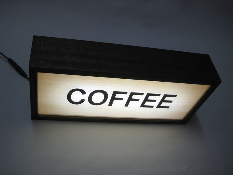 Lighted Coffee Sign Handcrafted Wooden Light Box Sign for - Etsy