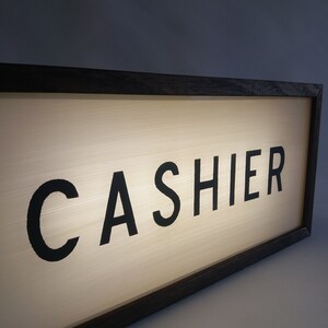 Lightbox Sign CASHIER, Retro Style Illuminated Business Signs ...