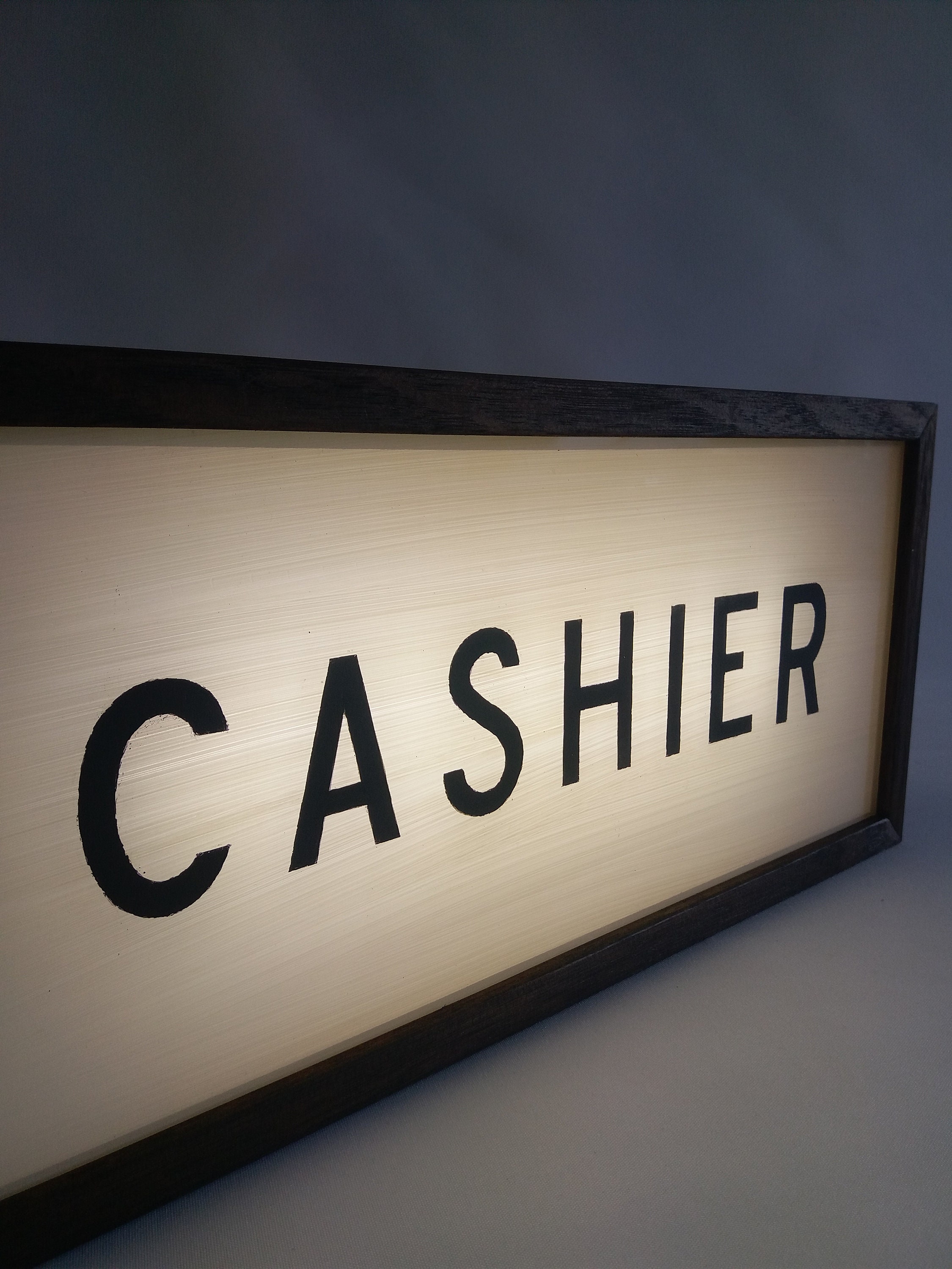 Lightbox Sign CASHIER, Retro Style Illuminated Business Signs ...