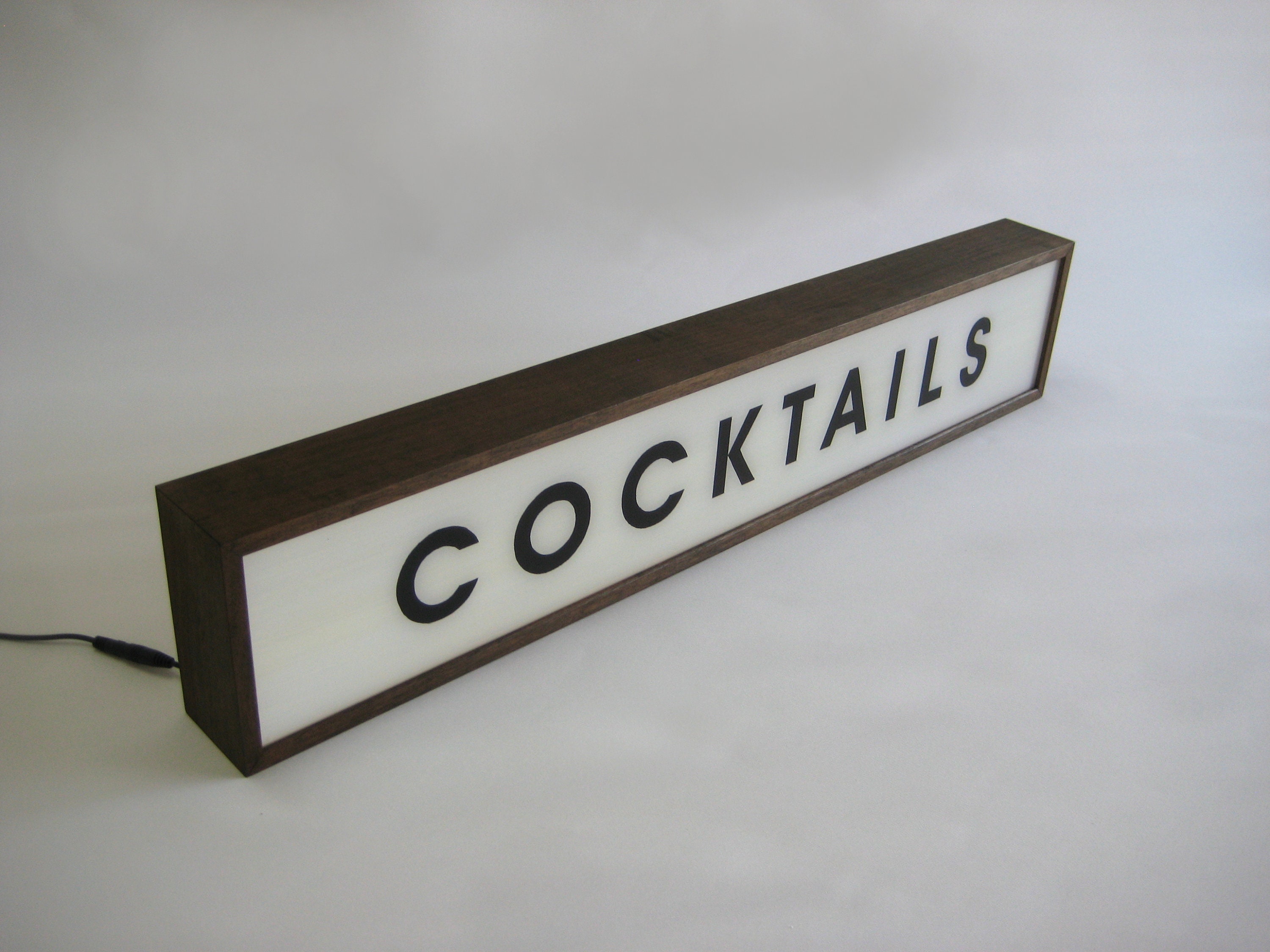 Cocktails Light Sign for Classic Style Bar Area Decor, Custom Business ...