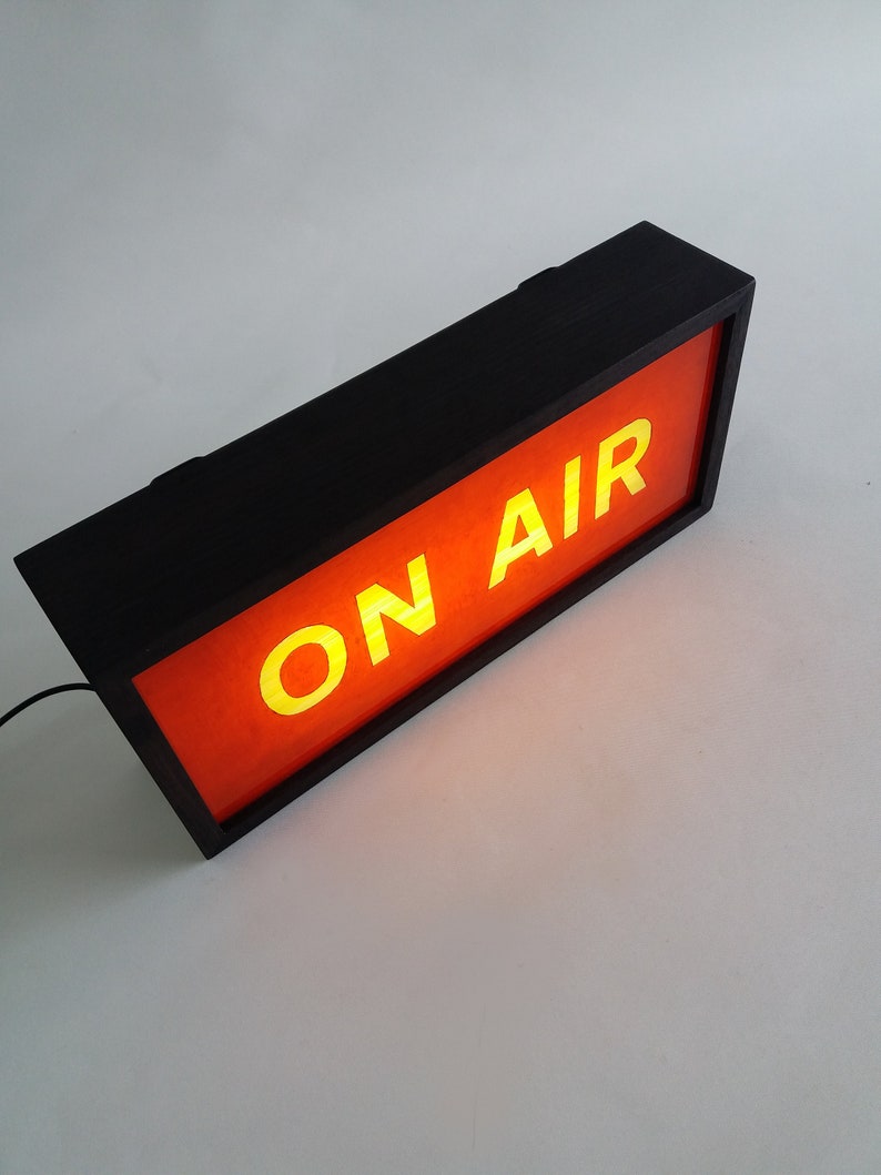 ON AIR Sign in Red Handcrafted Wooden Light Box Sign Lighted | Etsy