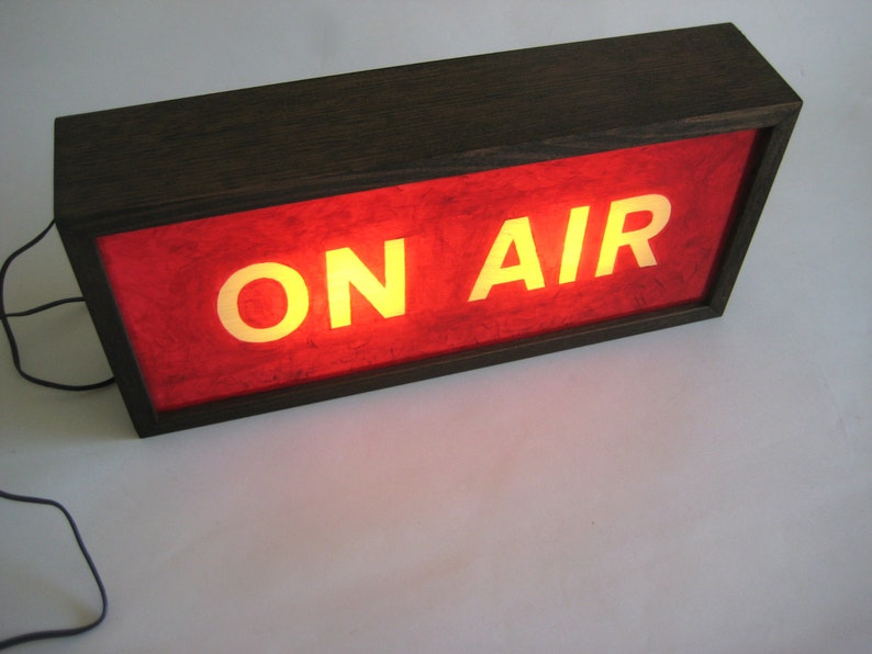 ON AIR Sign in Red, Handcrafted Wooden Light Box Sign, Lighted Hand ...