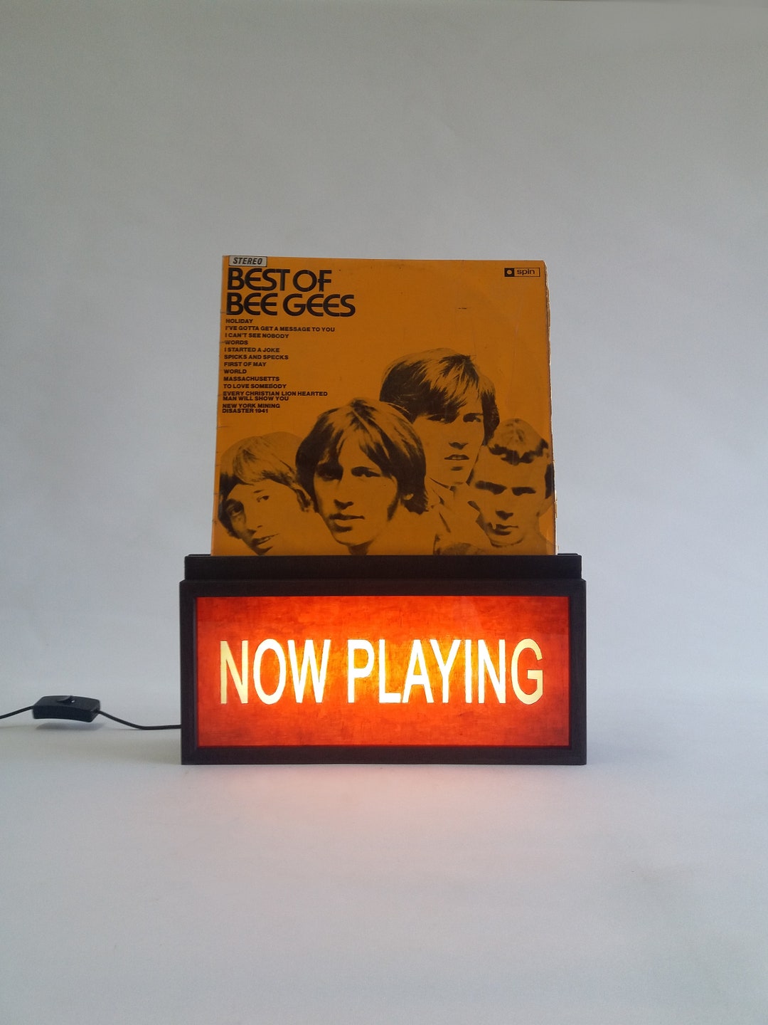NOW PLAYING Sign in Red, Vinyl Record Display Stand / Record Holder ...