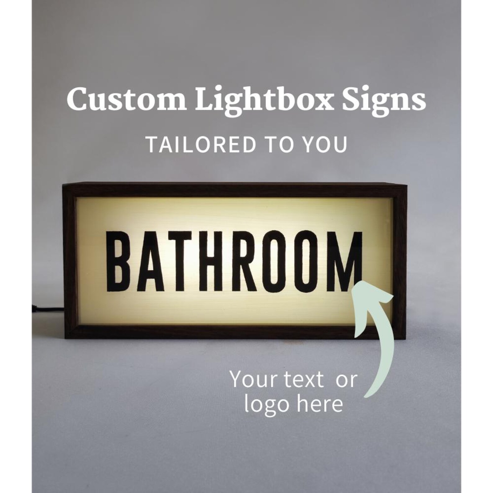 Custom Business Sign Lightbox, Personalised Family Name Sign ...
