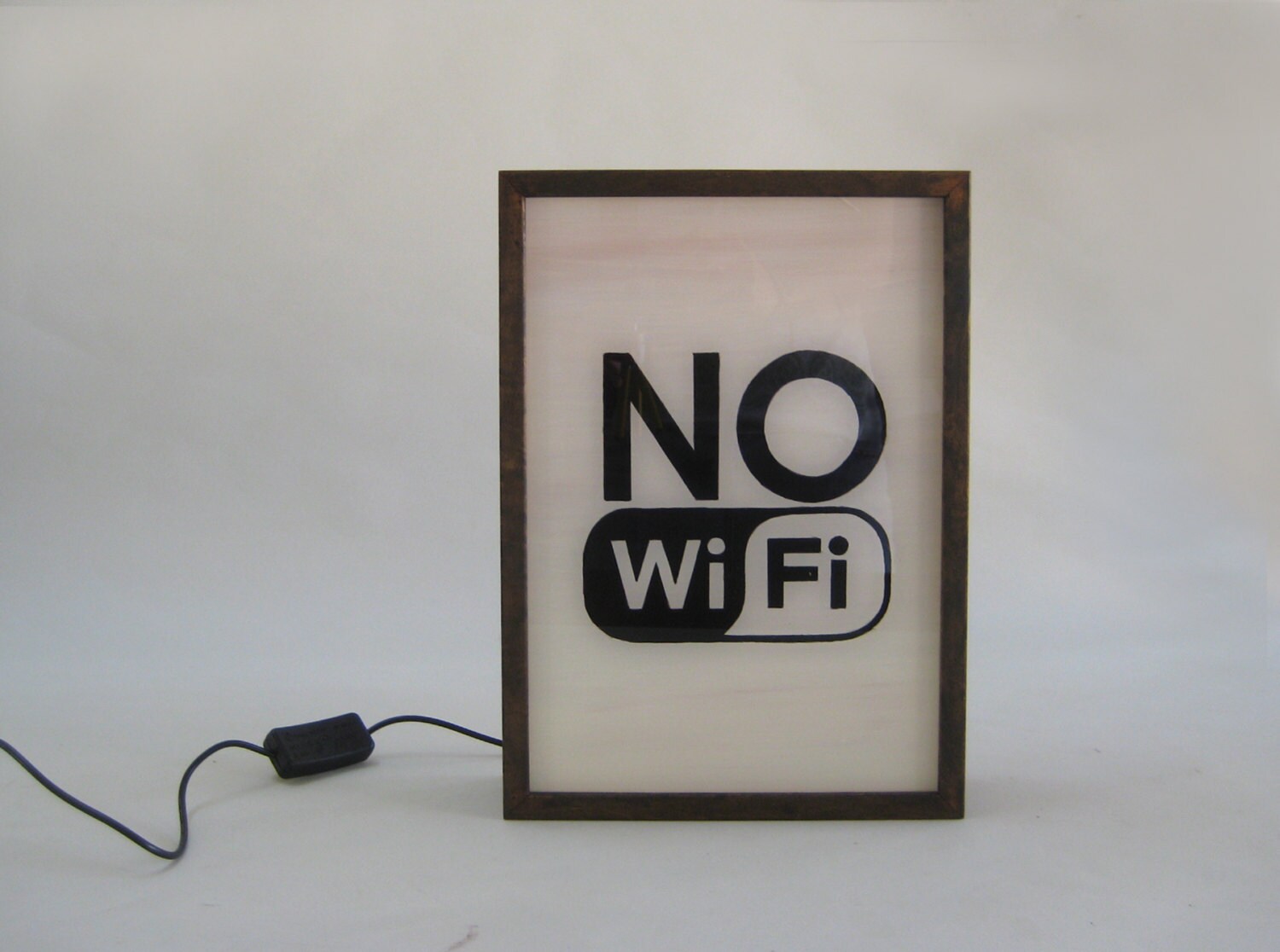 NO WIFI Quote Wooden Lightbox Sign Hand Painted Lighted - Etsy