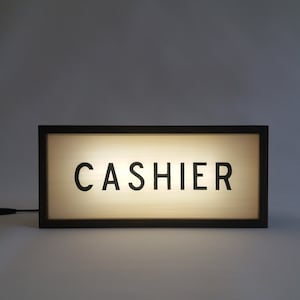 Lightbox Sign CASHIER, Retro Style Illuminated Business Signs ...