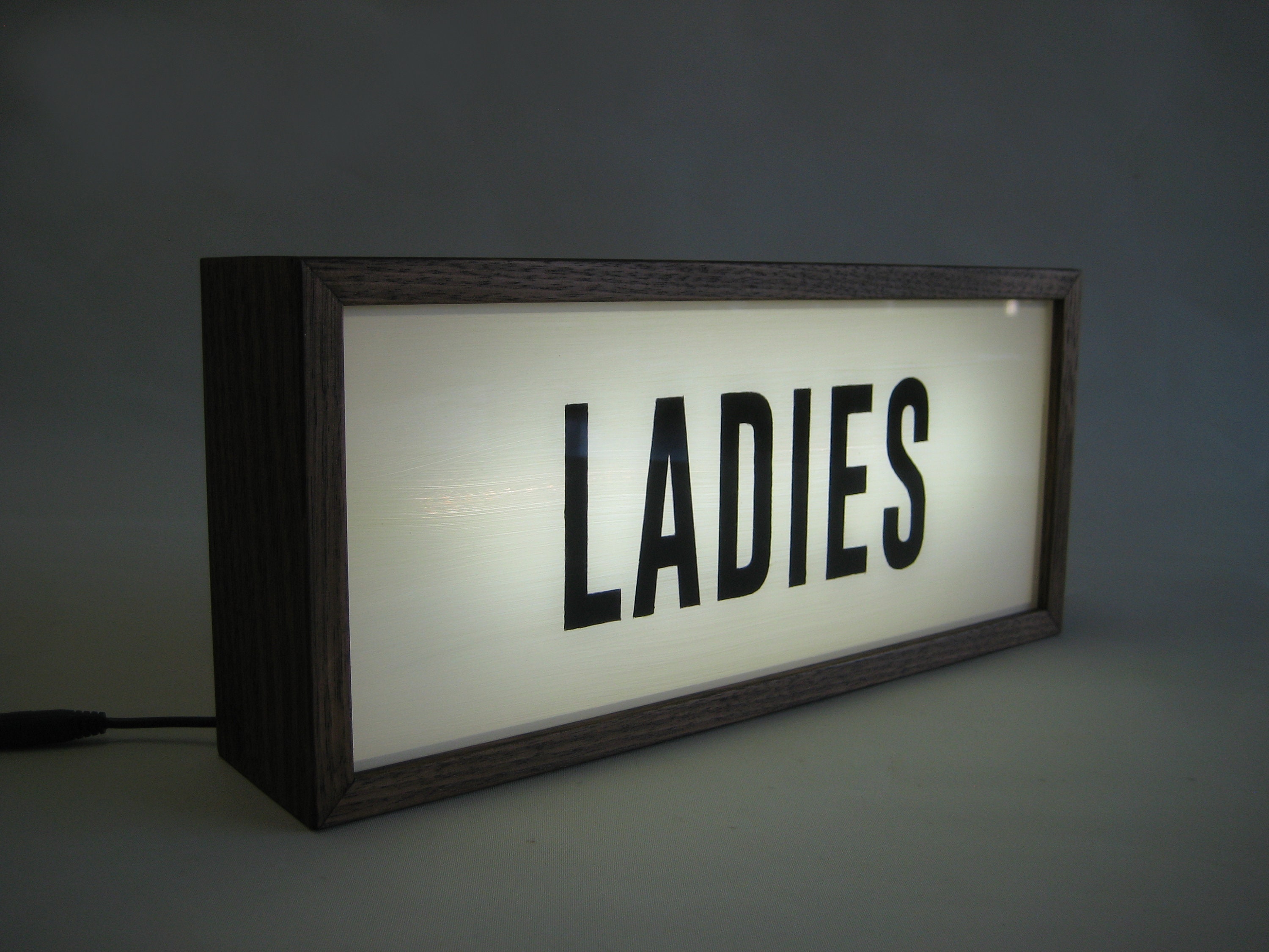 Ladies Handcrafted Wooden Light Box Sign, Restaurant Restroom Sign With ...