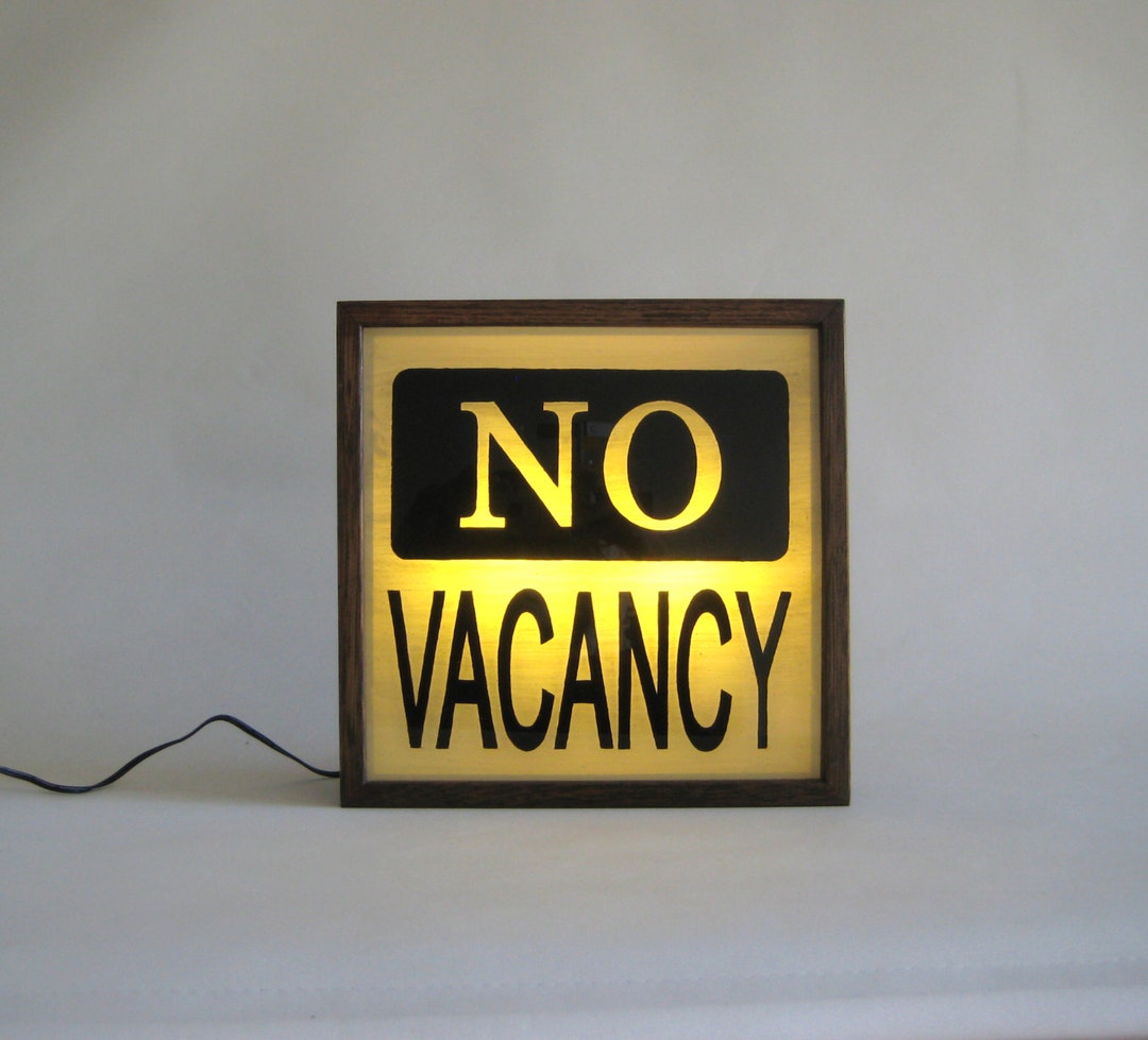 NO VACANCY Sign, Handcrafted Retro Hand Painted Lightbox Sign, Wooden ...