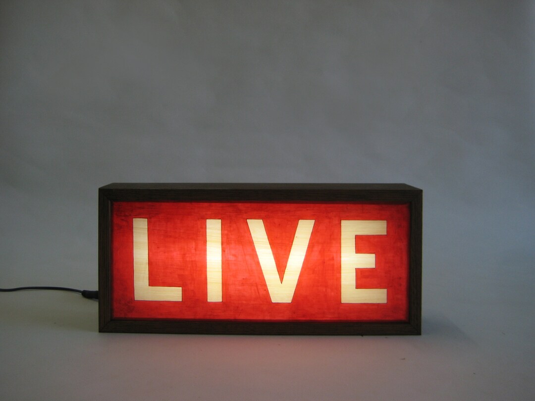 LIVE Wooden Lightbox Sign, Lighted Hand Painted Signs, Handcrafted ...