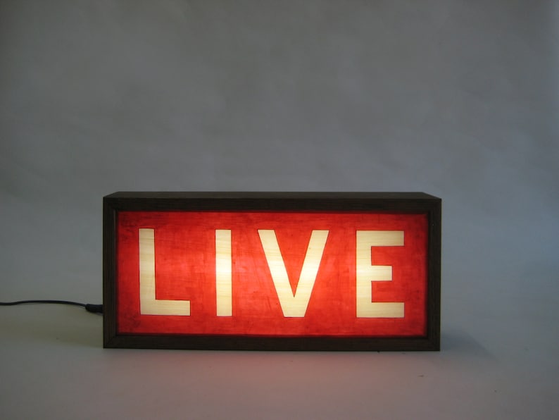 LIVE Wooden Lightbox Sign Lighted Hand Painted Signs - Etsy Australia