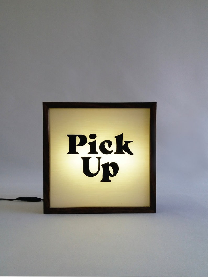 Retro Style Lighted Pick up Here Business Sign, Handcrafted Wooden ...