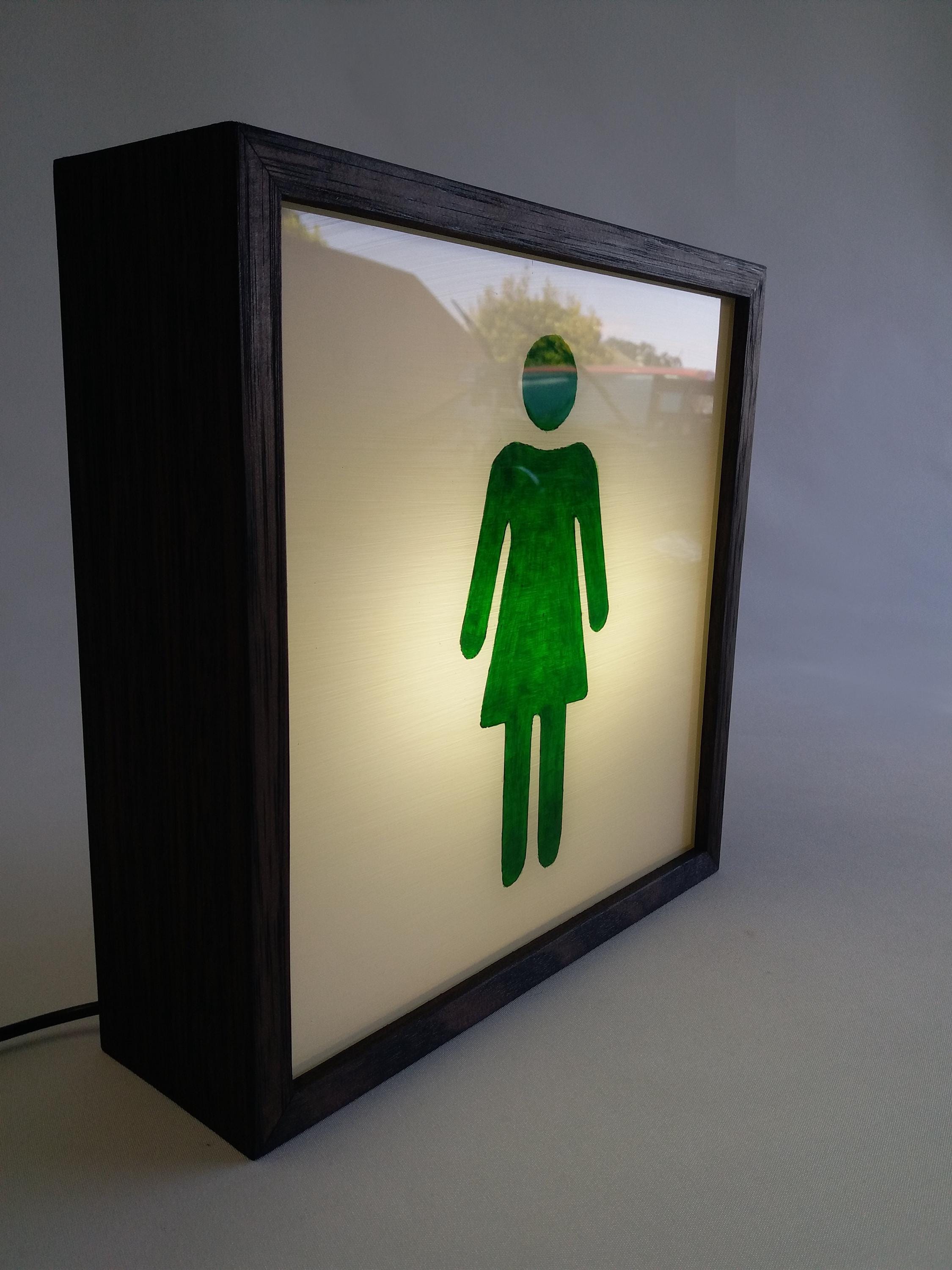 Men's Restroom Sign, Handcrafted Square Wooden Frame, Hand-painted ...