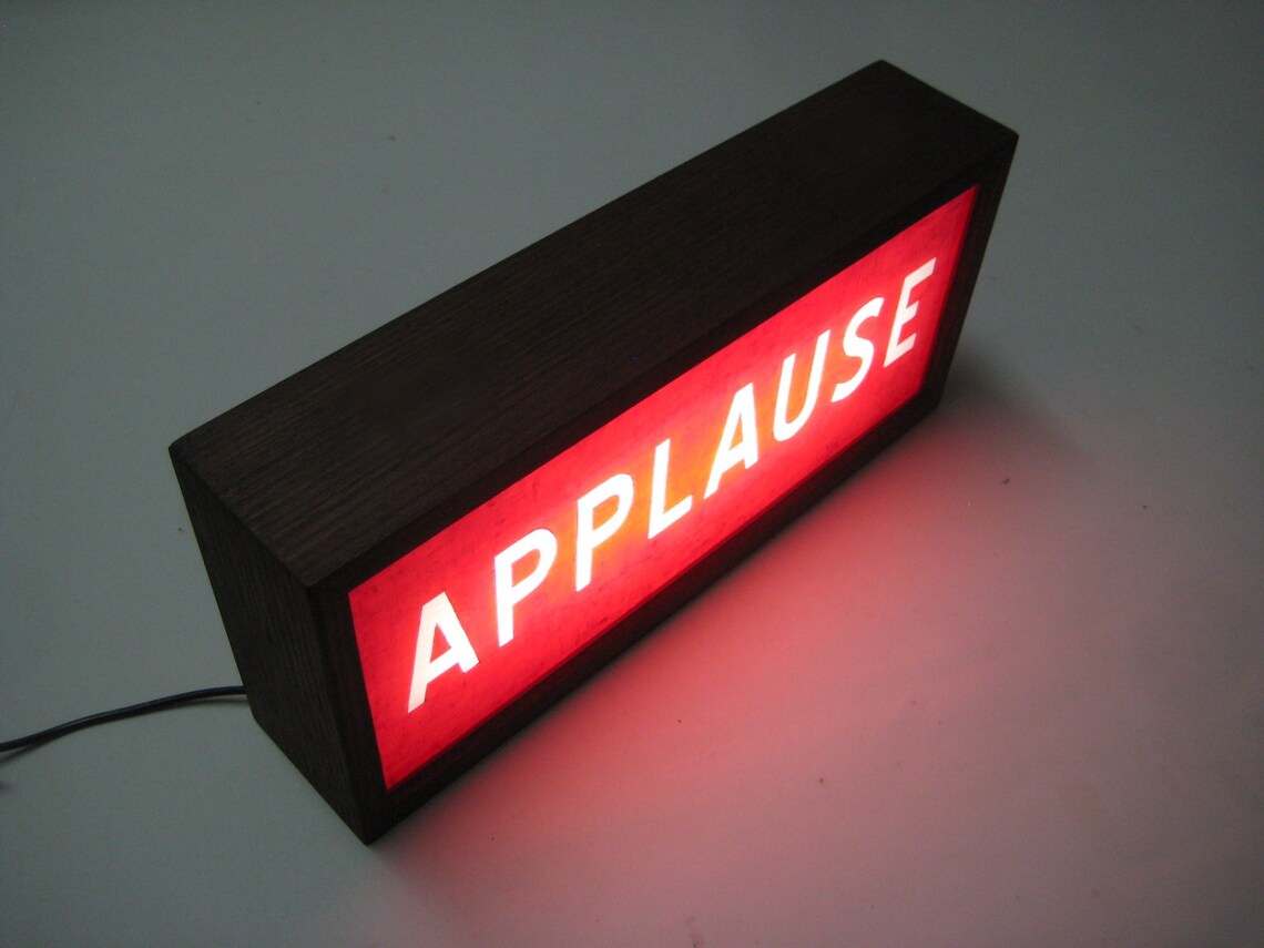 Red APPLAUSE Sign in Wooden Lightbox Vintage Wooden Lighted - Etsy