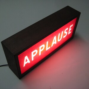 Red APPLAUSE Sign in Wooden Lightbox, Retro Wooden Lighted Hand Painted ...