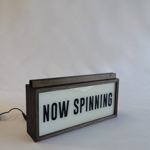 Now Spinning Record Stand With Lightbox Sign, Hand-crafted Vinyl Record ...