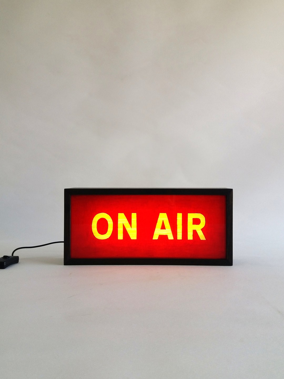 ON AIR Sign in Red, Handcrafted Wooden Light Box Sign, Lighted Hand ...