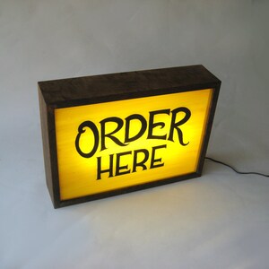 ORDER HERE Sign, Wooden Lightbox, Lighted Hand Painted Signs, Retro ...