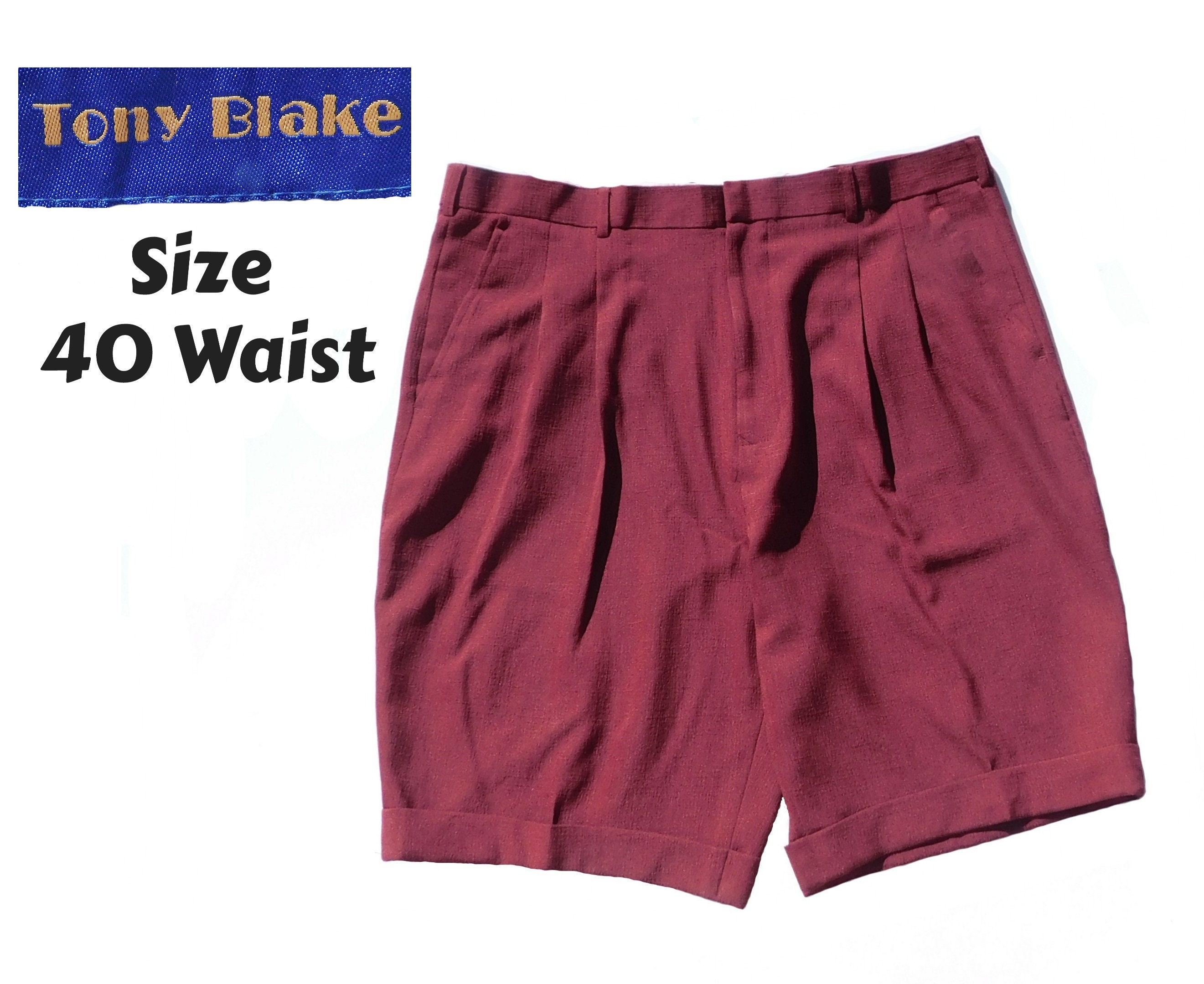 Vintage Shorts Men - Golf Shorts Men -burgundy Red Shorts -polyester ...