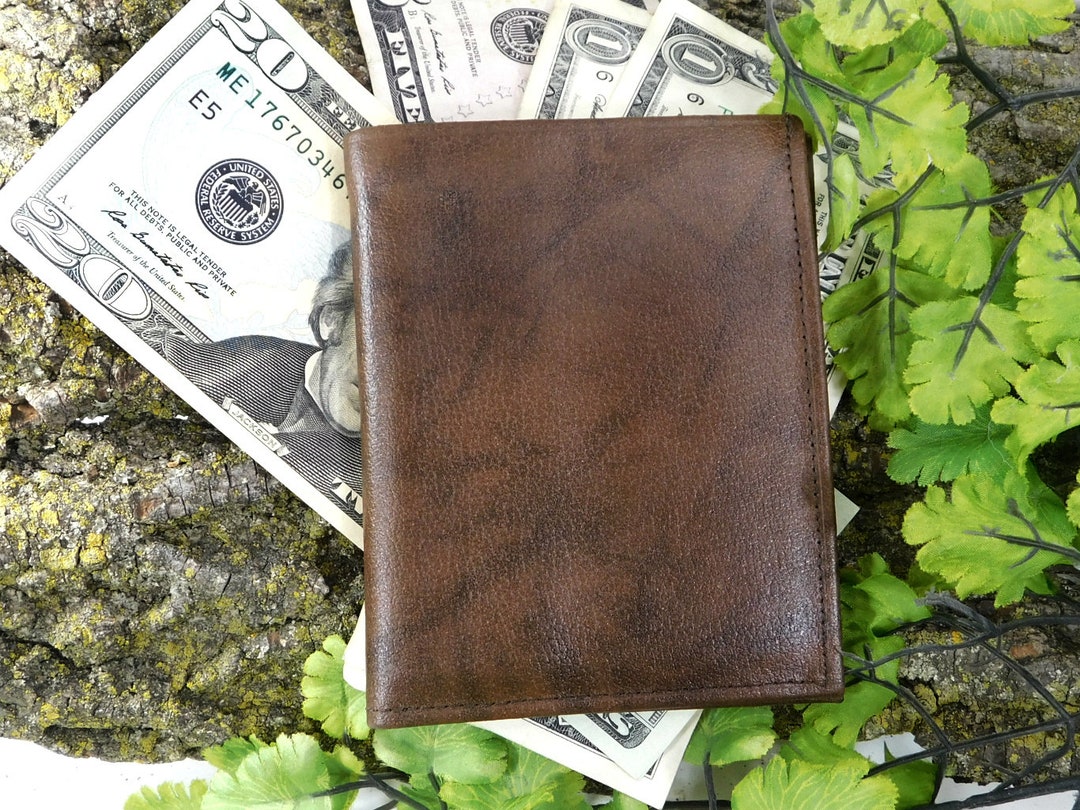 Men's Accessories Billfold- Brown Leather Wallet, Vintage Leather ...