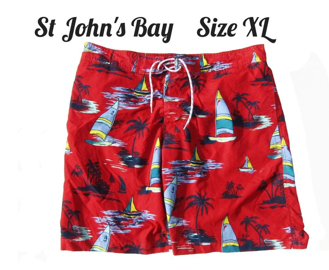 Men's Red Swim Trunks - Men's Bathing Trunks , Boxer Swim Trunks - Men ...