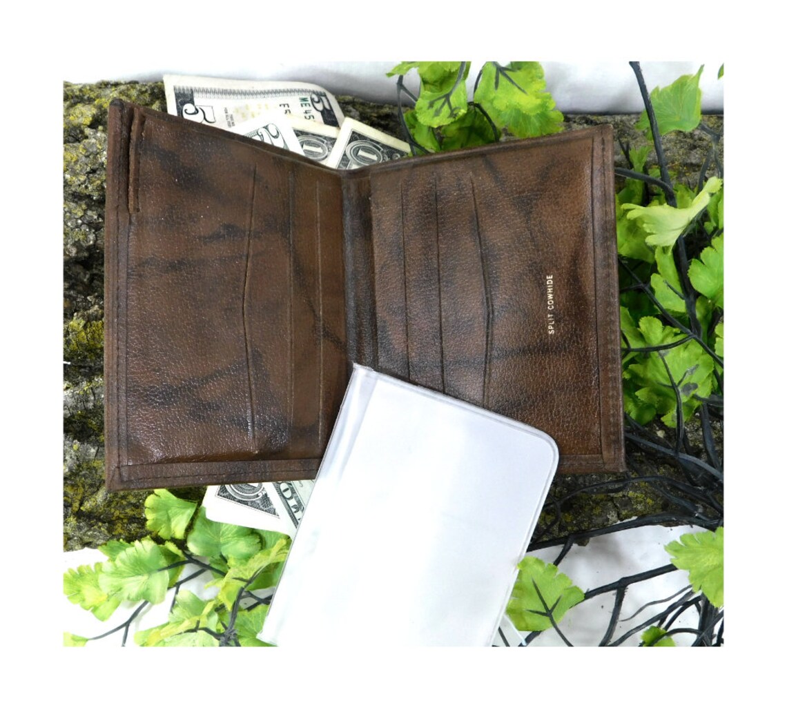 Men's Accessories Billfold Brown Leather Wallet, Vintage Leather ...