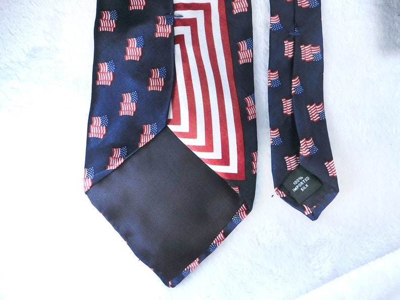 USA Flag Tie Red Stars Stripes Necktie Novelty Tie fun - Etsy