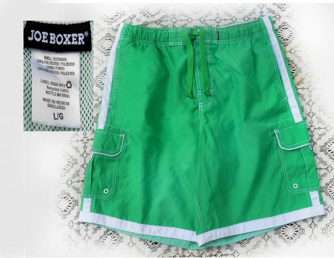 Men's Green Swim Trunks - Men's Bathing Trunks , Boxer Swim Trunks ...