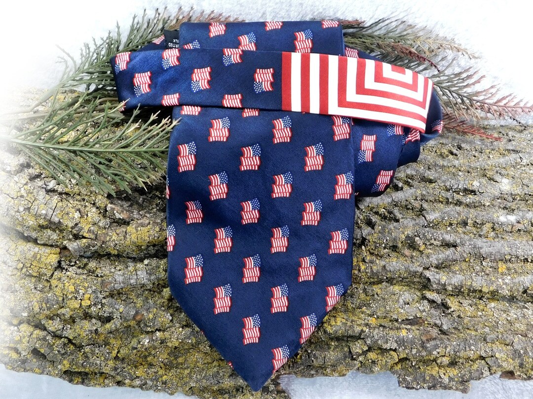 USA Flag Tie - Red Stars Stripes Necktie - Novelty Tie -fun Tie ...