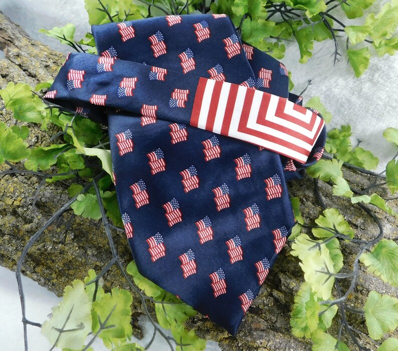 USA Flag Tie Red Stars Stripes Necktie Novelty Tie fun - Etsy