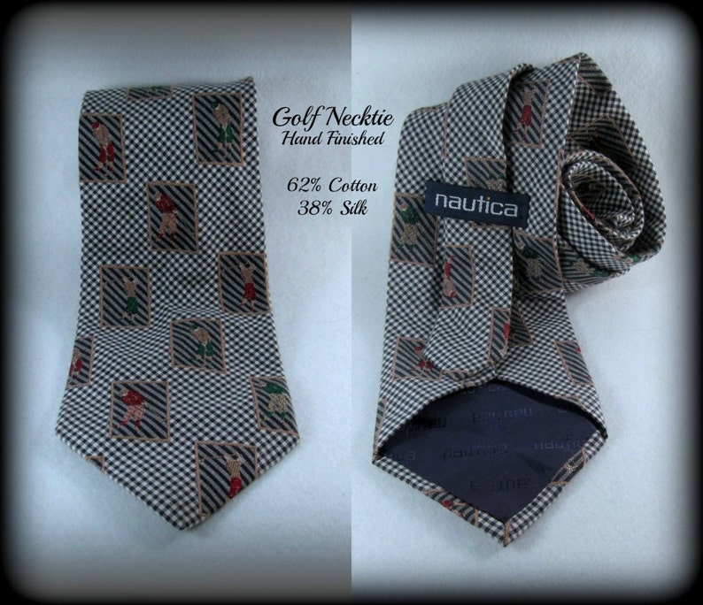 Golfer Tie, Men's Golf Tie, Unique Tie, Vintage Necktie, Trendy Necktie ...
