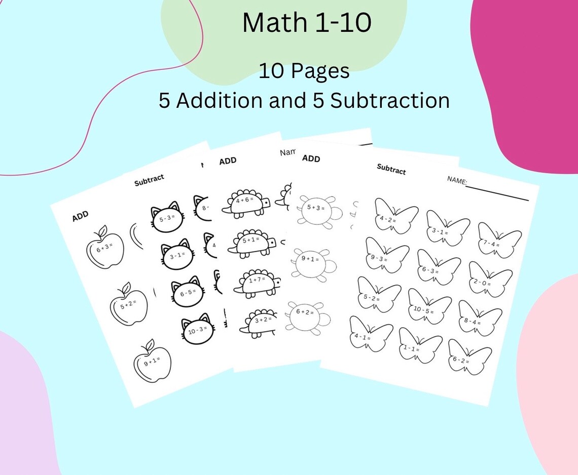 Math Worksheets - Etsy