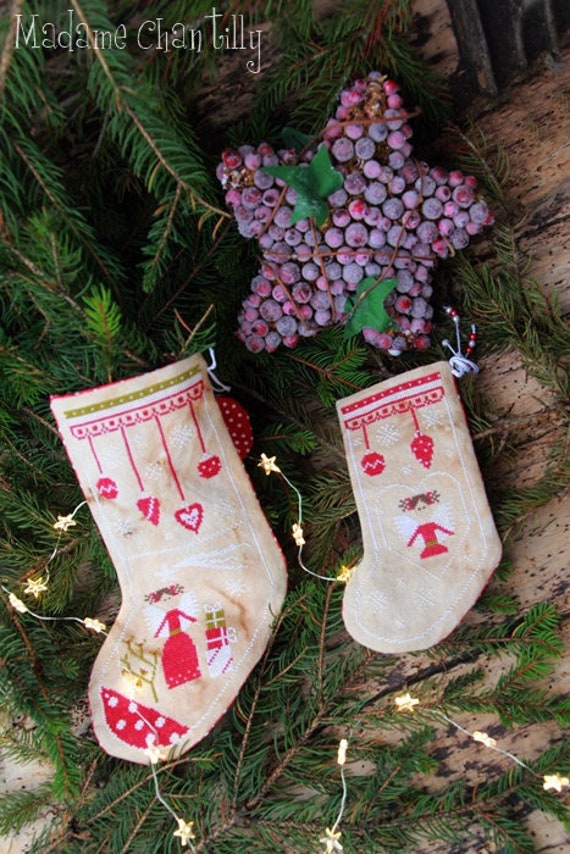 Angels Cristmas Stocking Cross Stitch Chart | Etsy