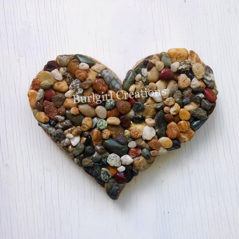 Multi Colored Heart Mosaic Handmade With Oregon Earth Tone - Etsy