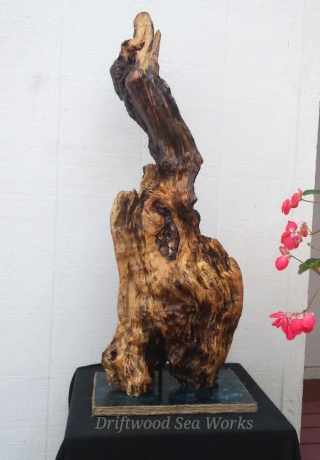 Large Rustic Wood Floor Sculpture Handcrafted Driftwood Art Home Office ...