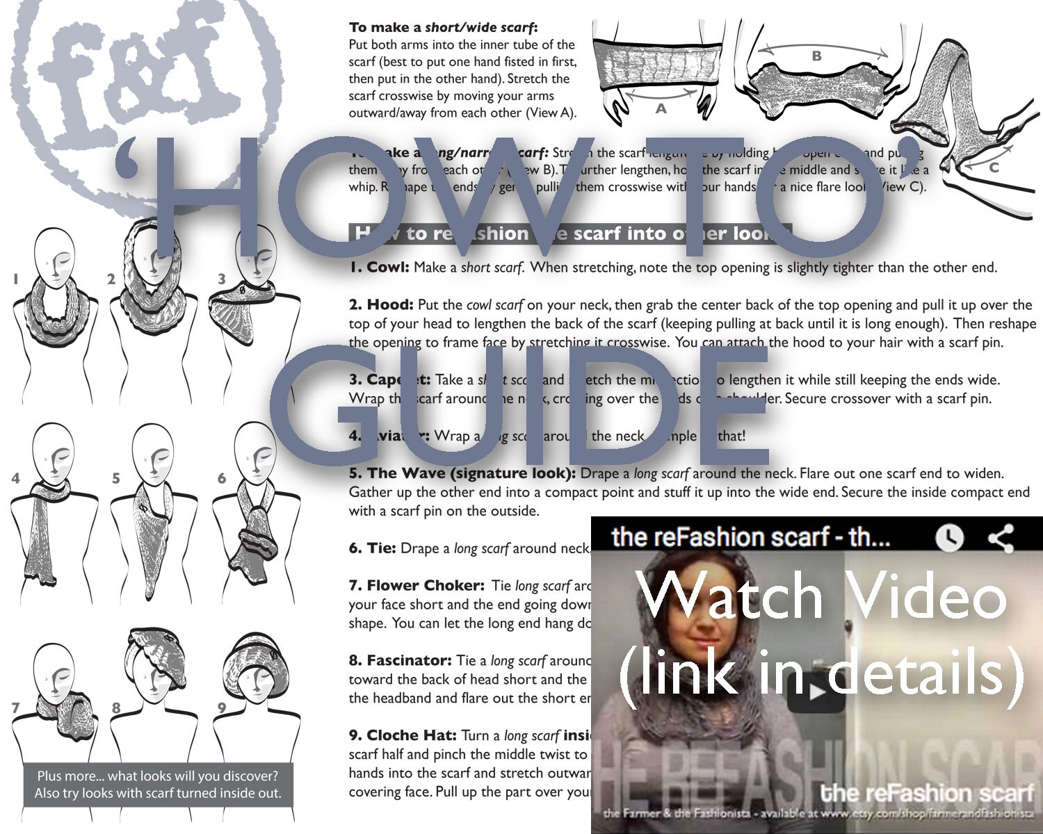 Eco Wool Convertible Scarf: Cowl, Hat, Hood, Choker, Fascinator, Thneed ...