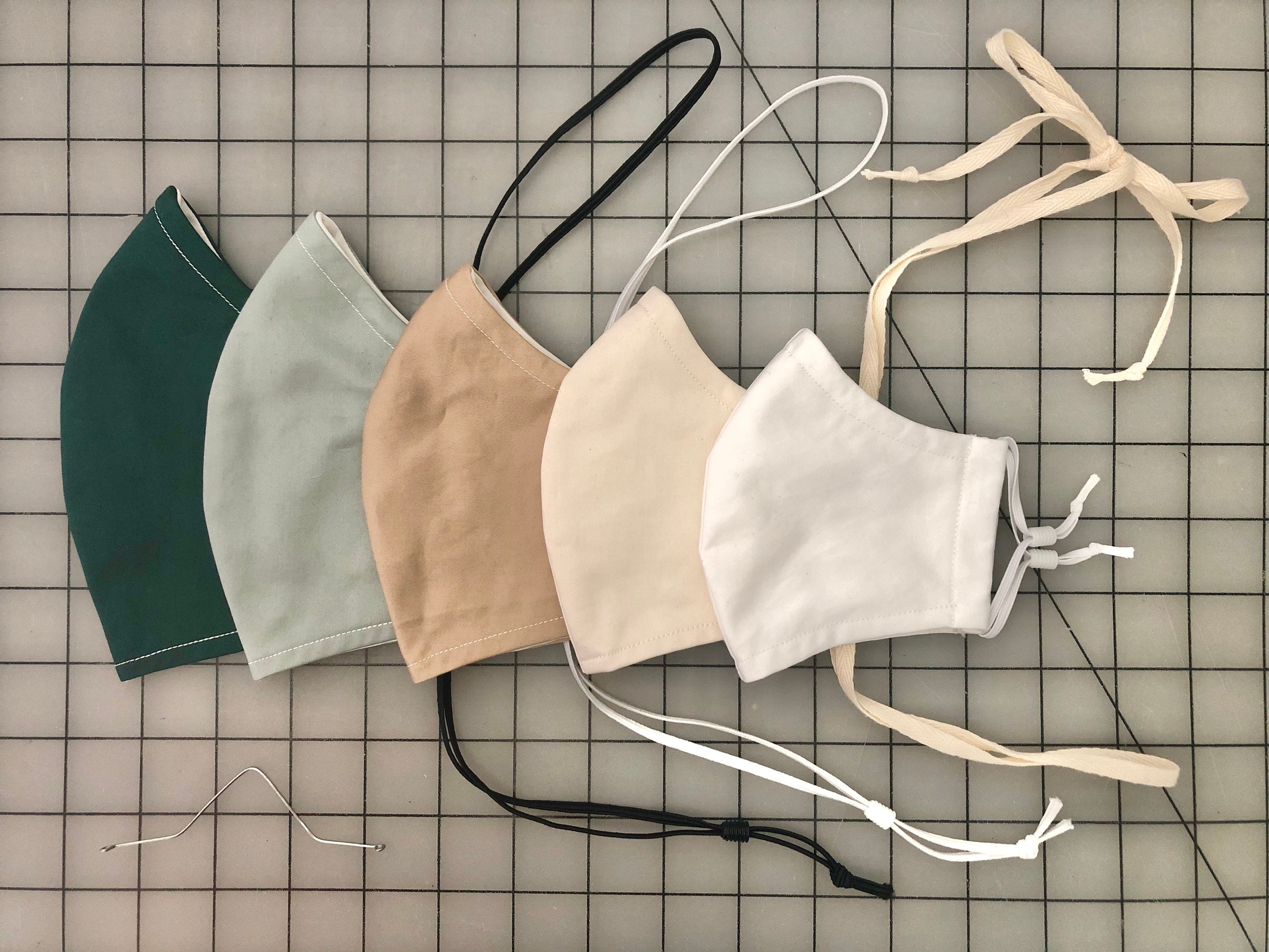 550 TC Organic Cotton Silk or Flannel Lined Face Mask, Filter Pocket ...