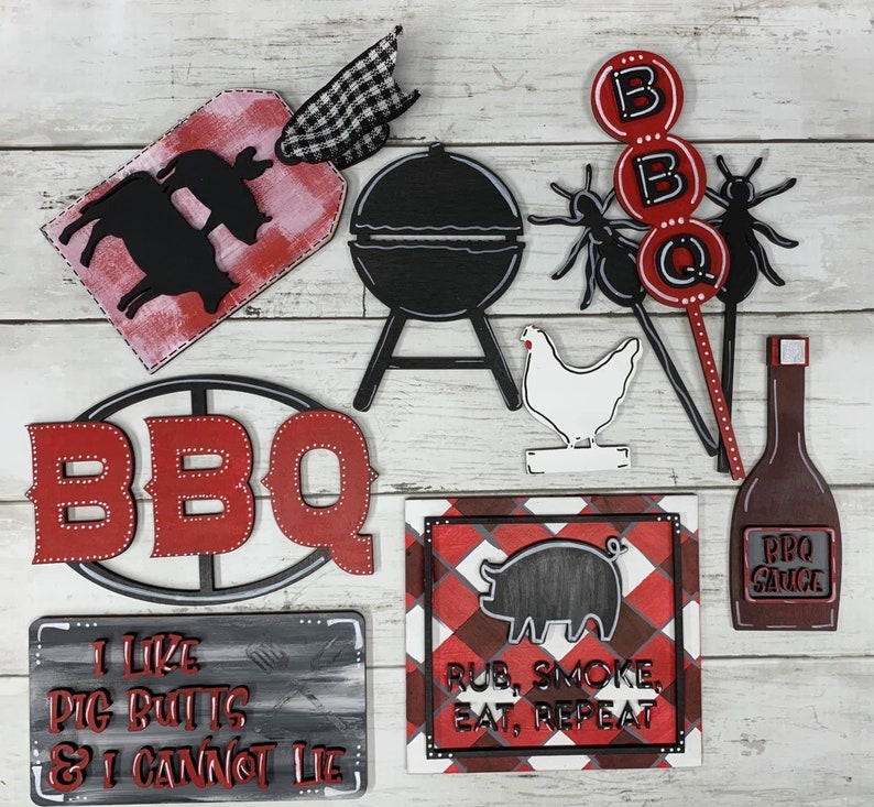 Summer BBQ Tier Tray Set Barbecue Decor Bundle Grill Gift - Etsy