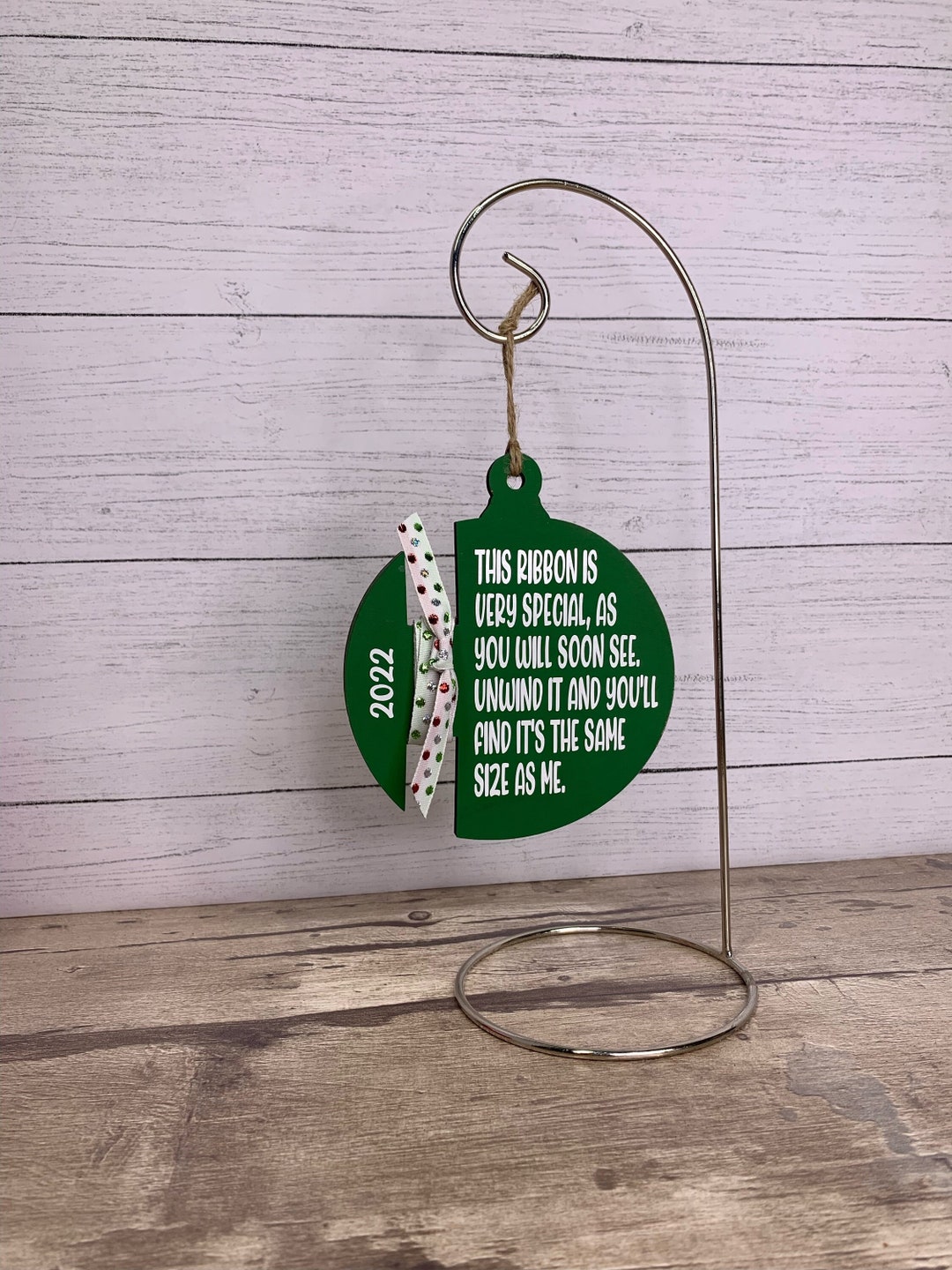 Ribbon Height Ornament 2025, Kids Growth Ornament Wood, Keepsake ...