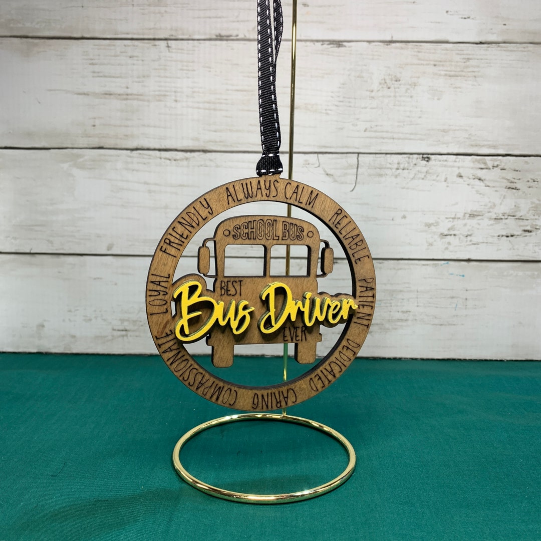 School Bus Ornament Wood, Bus Driver Christmas Ornament Handmade, Cute ...
