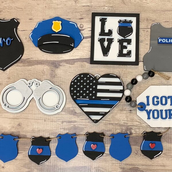 Back the Blue Tier Tray Svg - Etsy