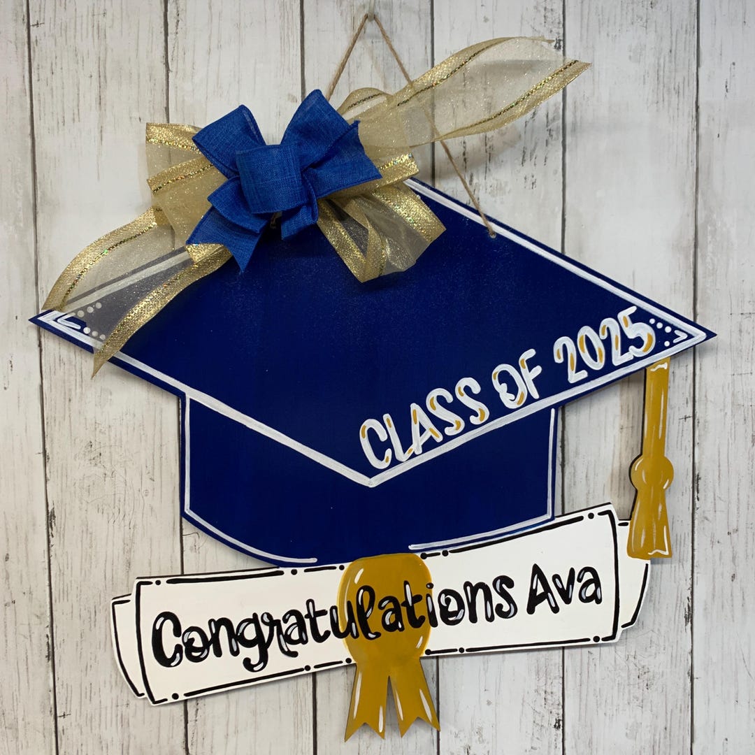 Class of 2025 Graduation Cap Door Hanger, College Grad Party Decoration ...