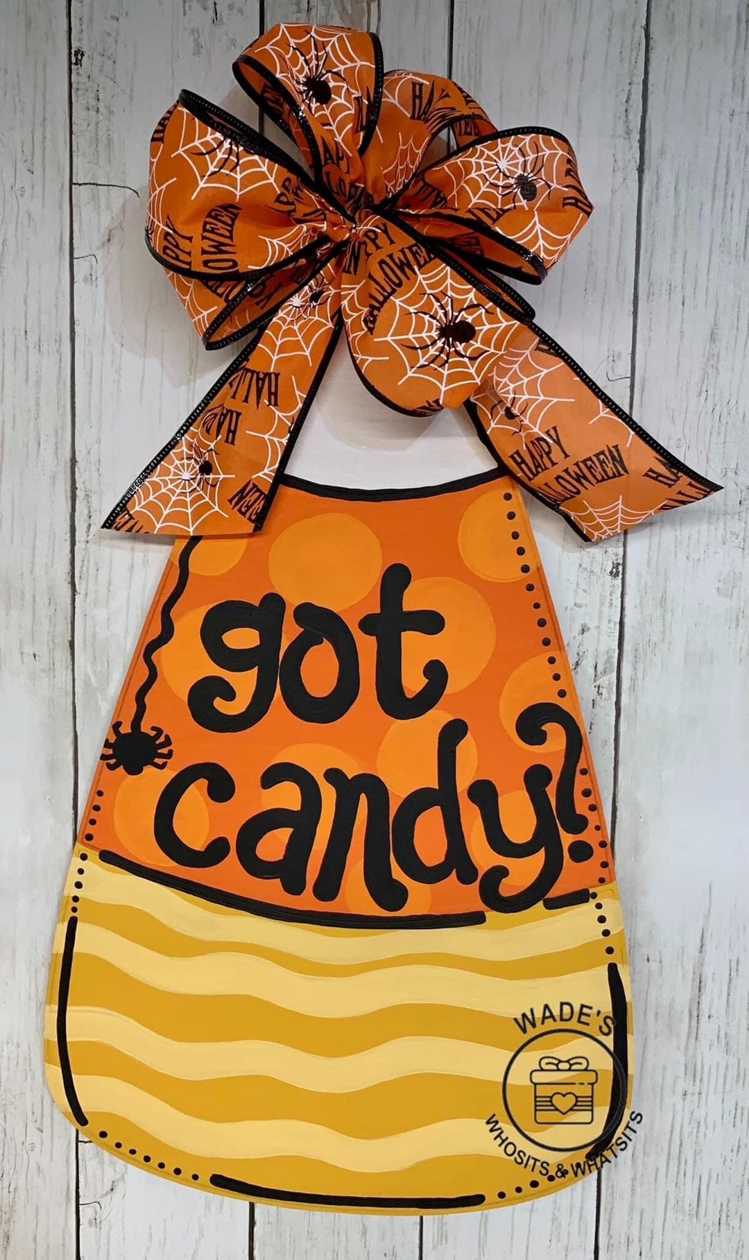 Candy Corn Door Hanger, Trick or Treat Sign for Front Door, Halloween ...