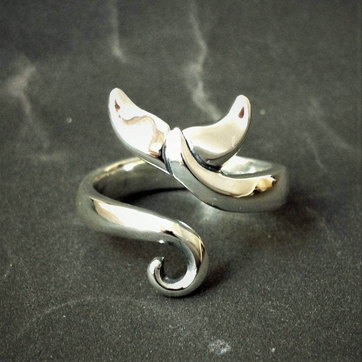 Whale Tail Ring Silver Torque Ring Whale Fluke Ring. UK - Etsy UK