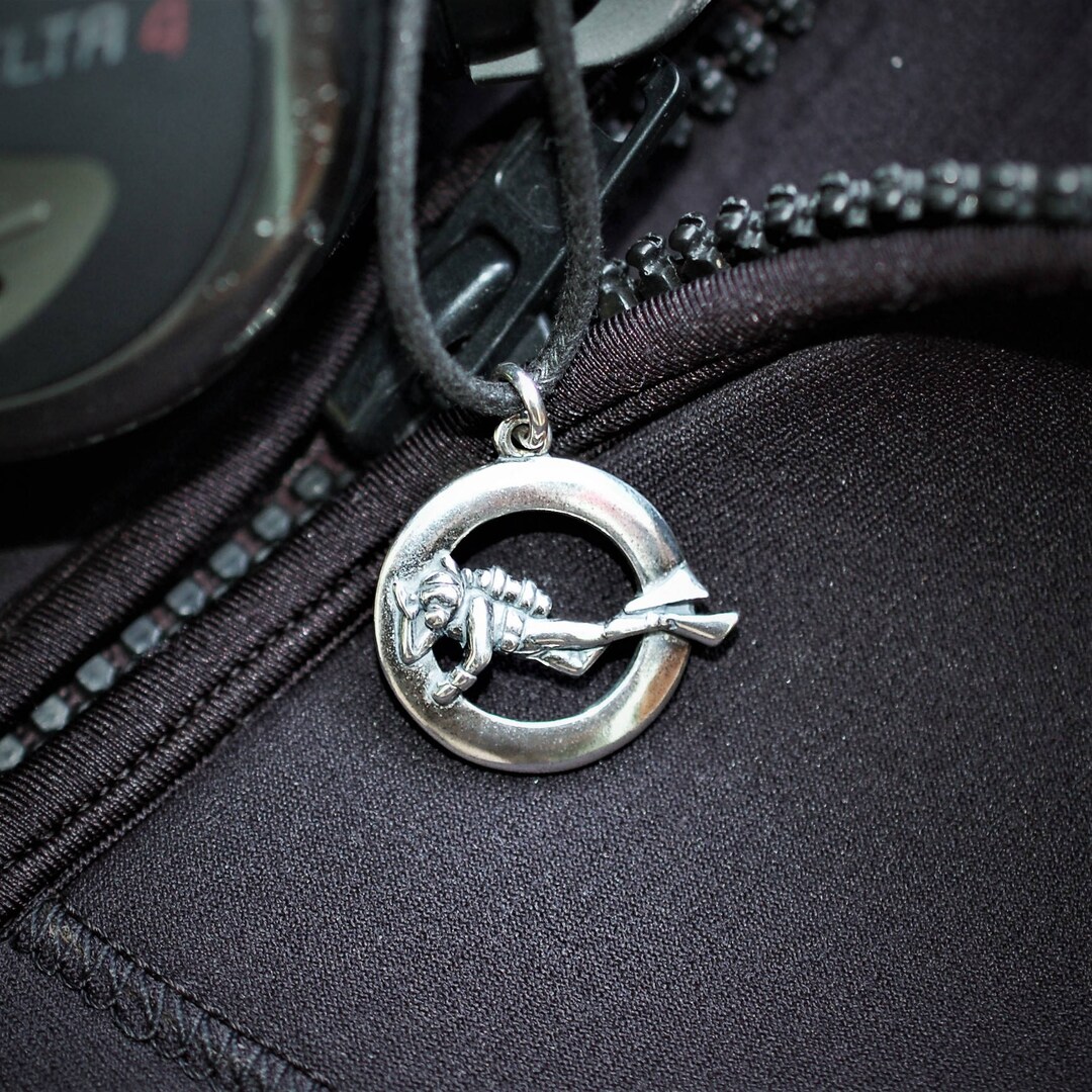 Sterling Silver Scuba Diver Necklace: Ocean Jewelry - Etsy UK