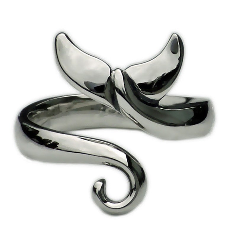 Whale Tail Ring Silver Torque Ring Whale Fluke Ring. UK - Etsy UK