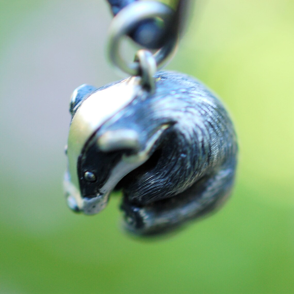 Badger necklace baby badger jewelry silver animal charm | Etsy