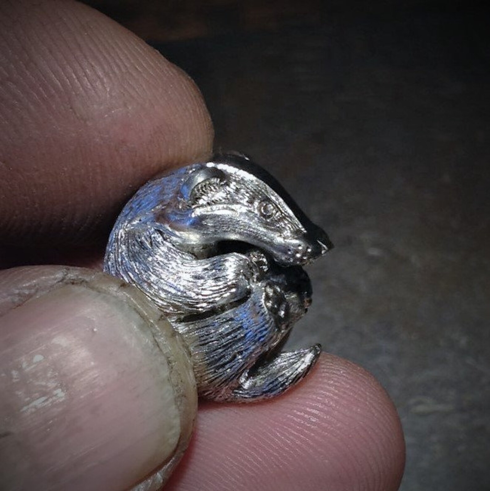 Badger Necklace Baby Badger Jewelry Silver Animal Charm - Etsy