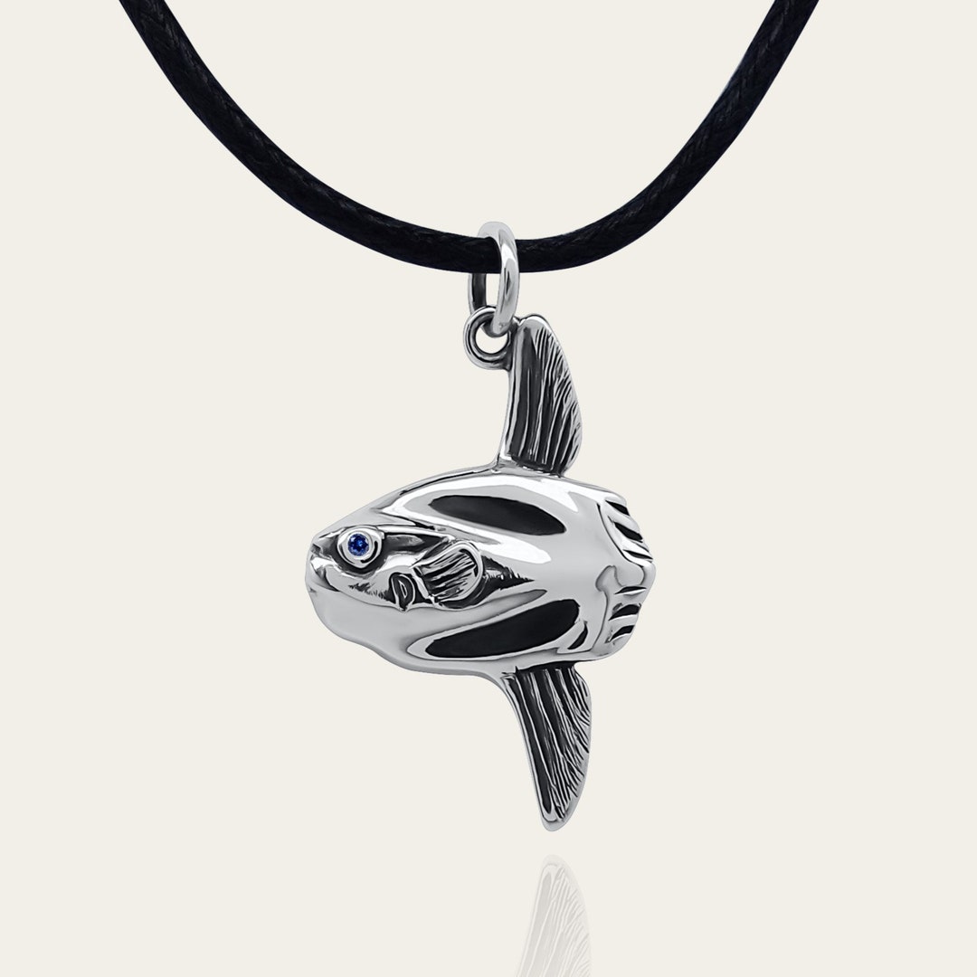 Mola Mola, Sterling Silver Sun Fish Necklace, Gemstone Jewelry, Ocean ...